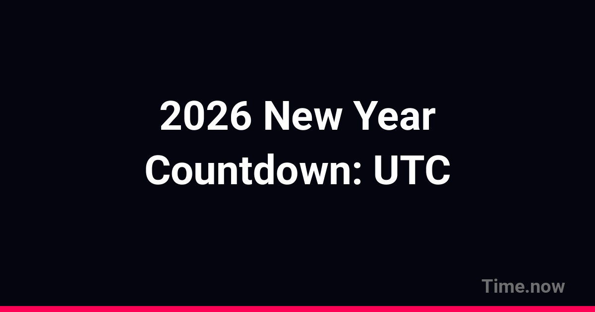 Countdown to New Year 2026 in UTC | Time.you